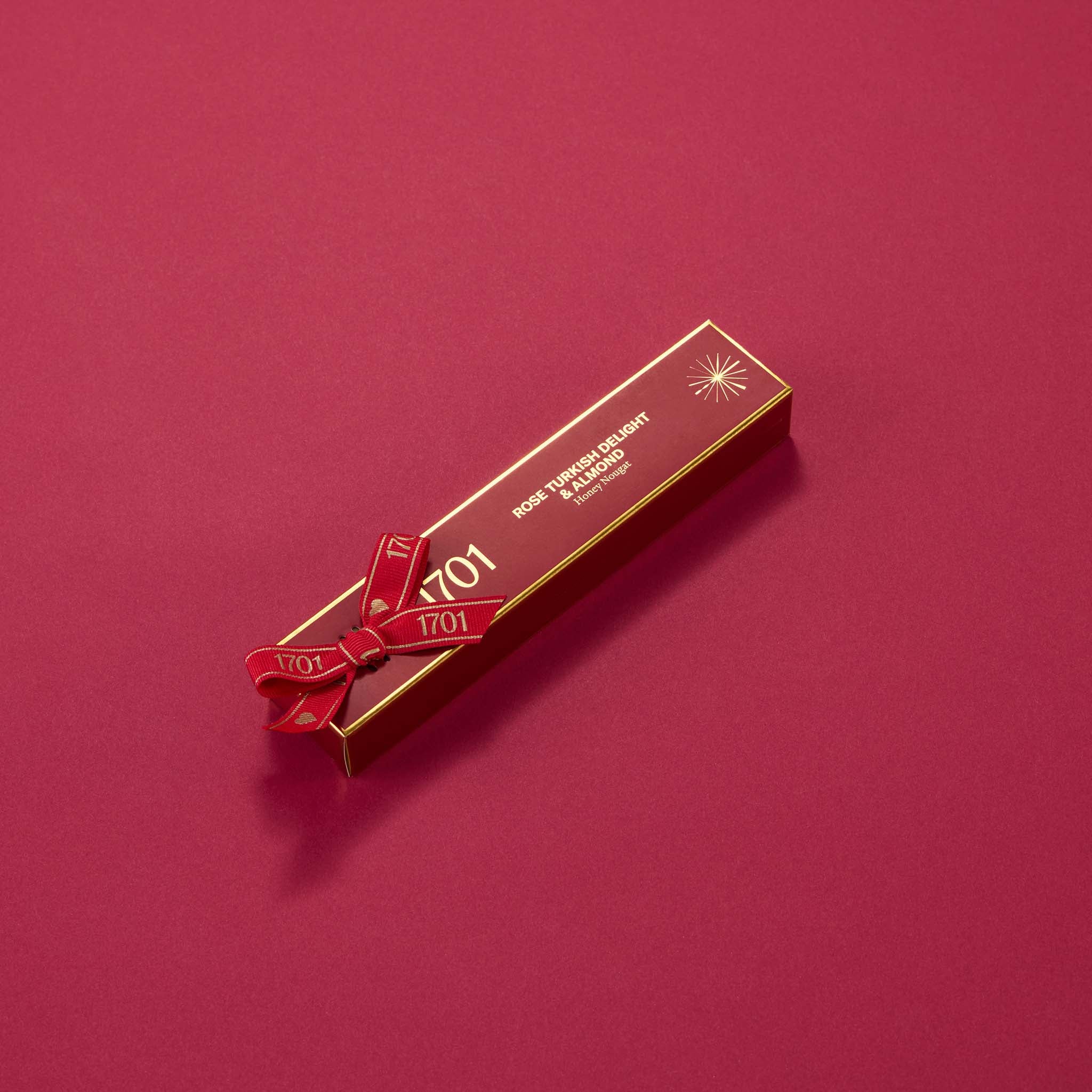 Rose Turkish Delight & Almond Honey Nougat Bar with Heart Ribbon (100g ...